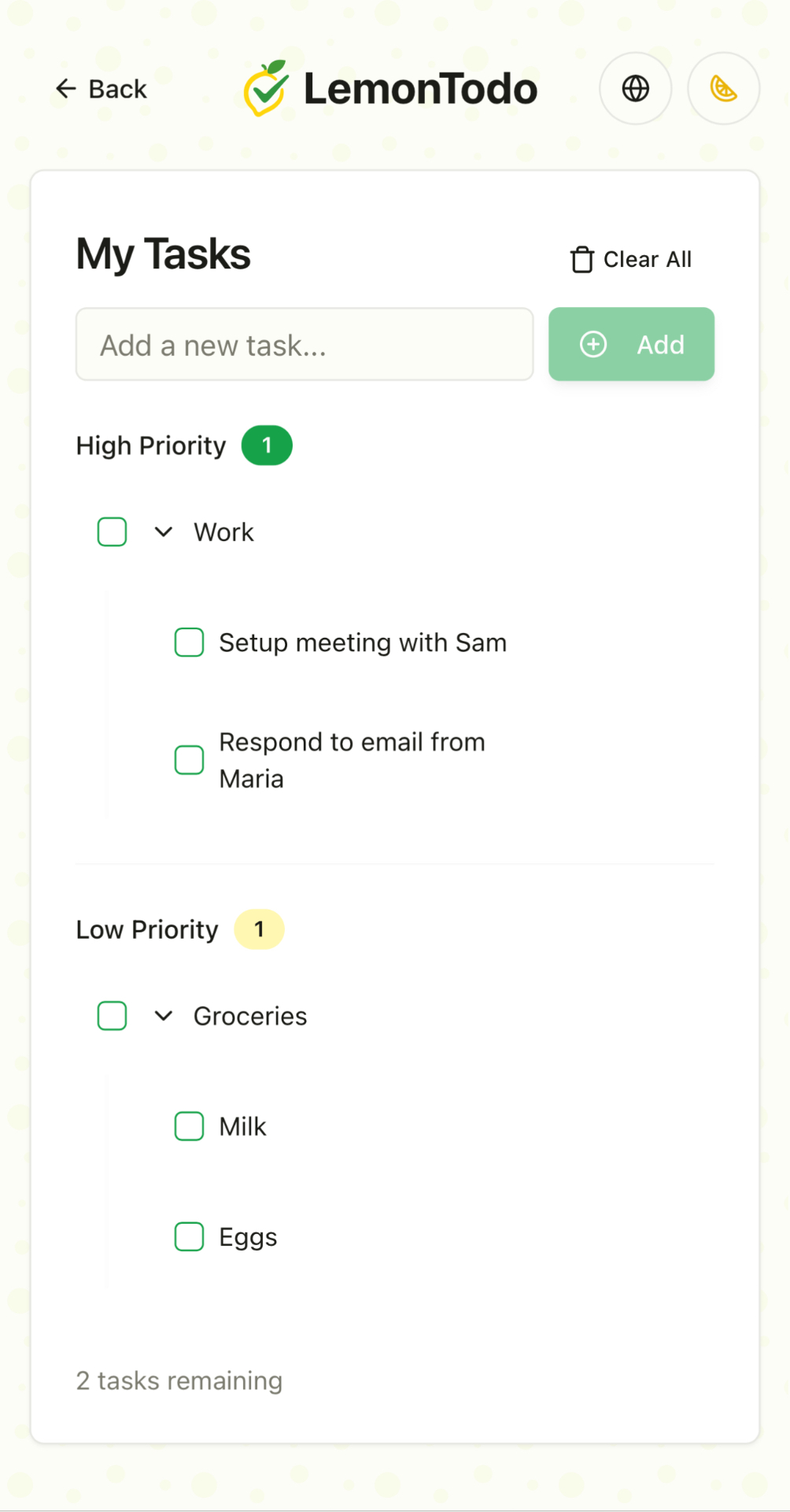 Lemon Todo - Free Private Todo App | Task Management Tool